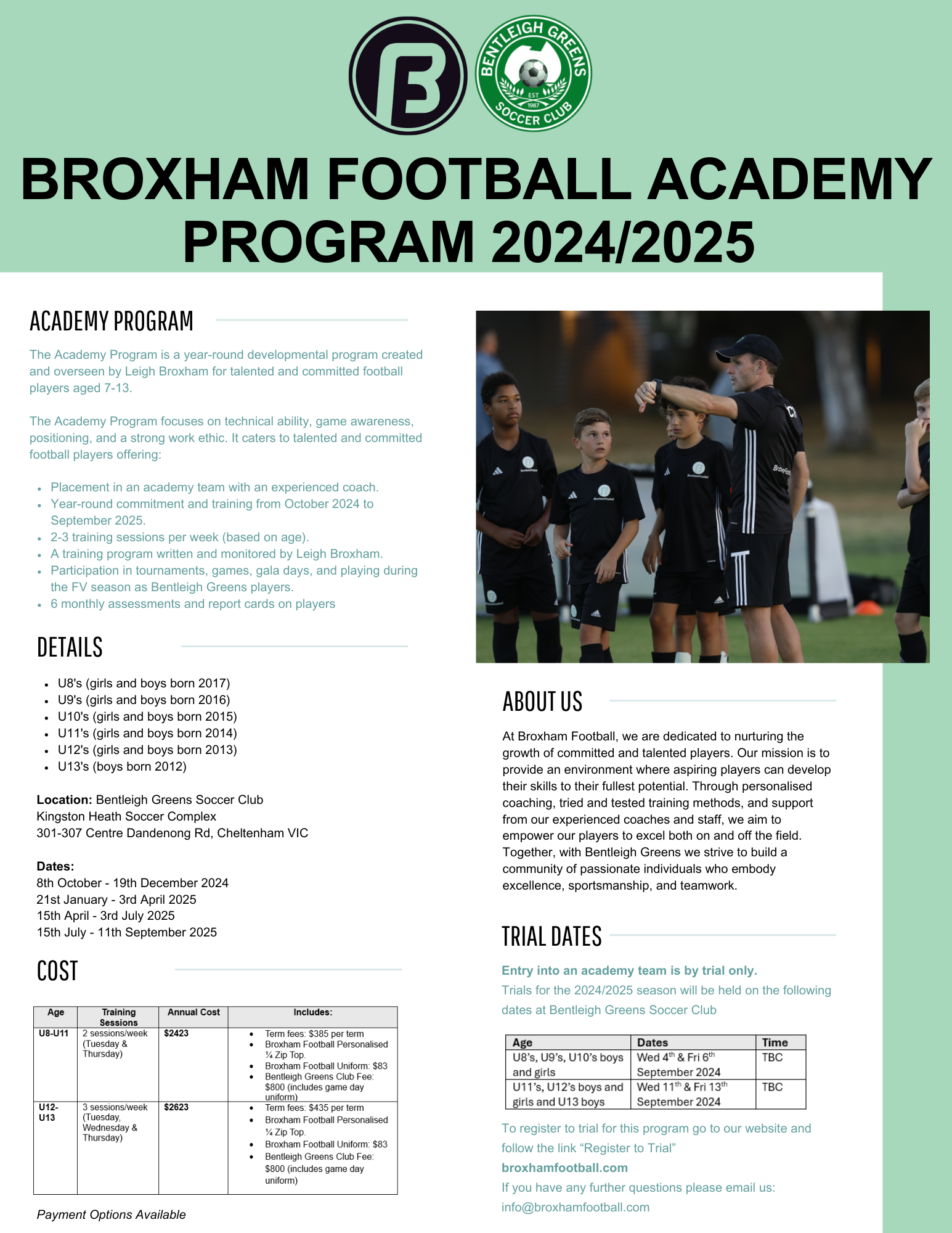How the Academy works – Broxham Football